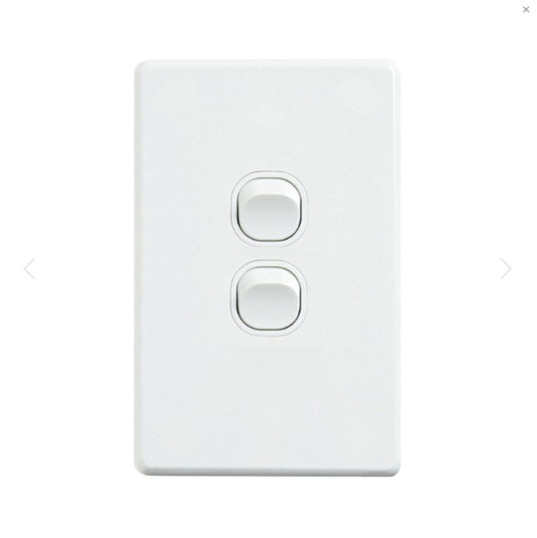 2 Gang Double Light Switch White Color - Single Pc – Solar Products Supply